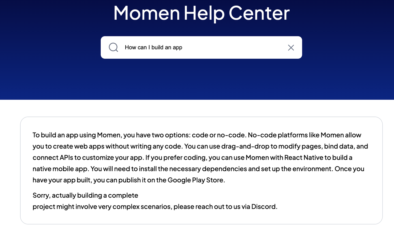 AI Help Center | Momen Docs
